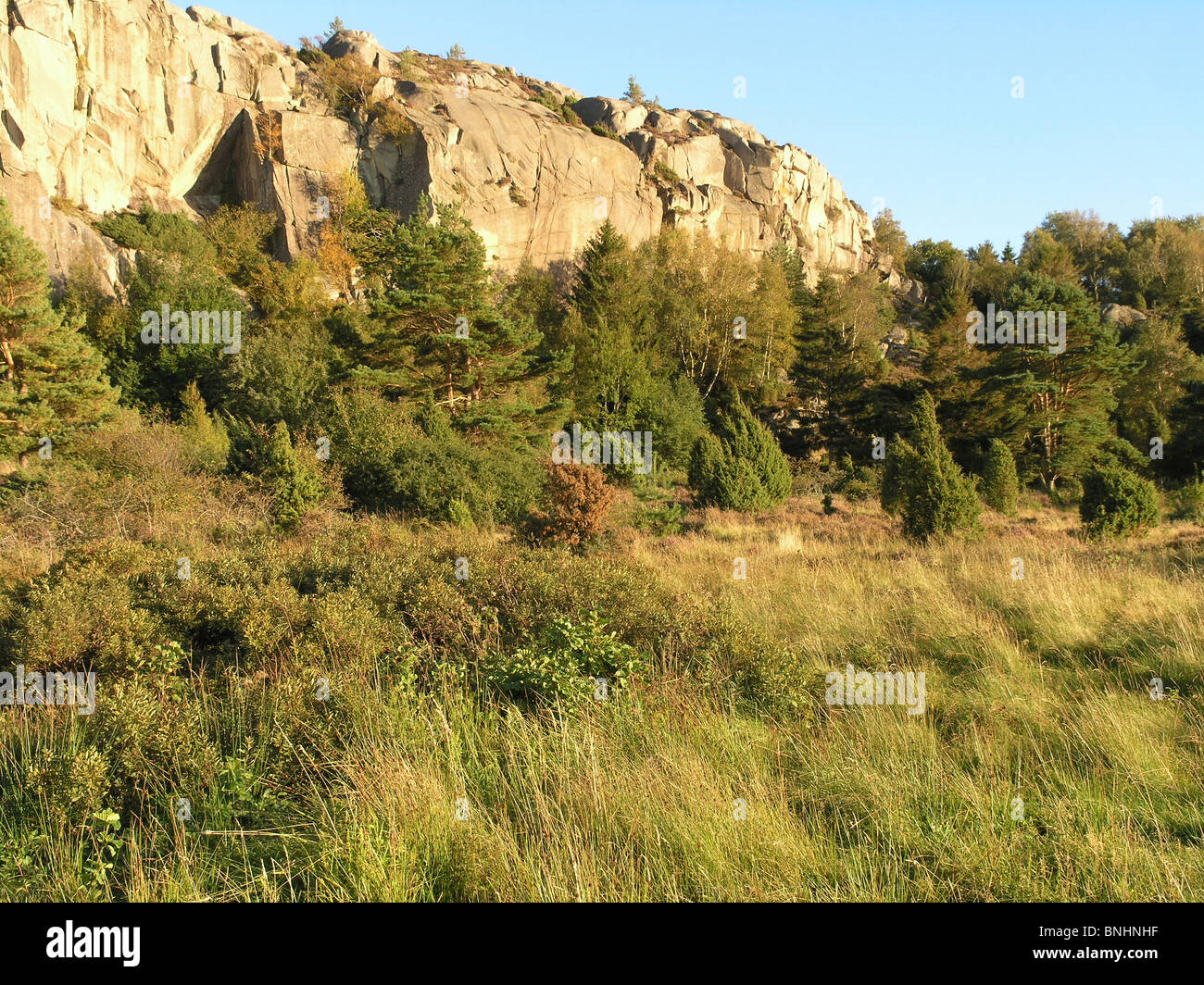 Sweden Abyfjorden Bohuslän province landscape nature cliff cliffs rock ...