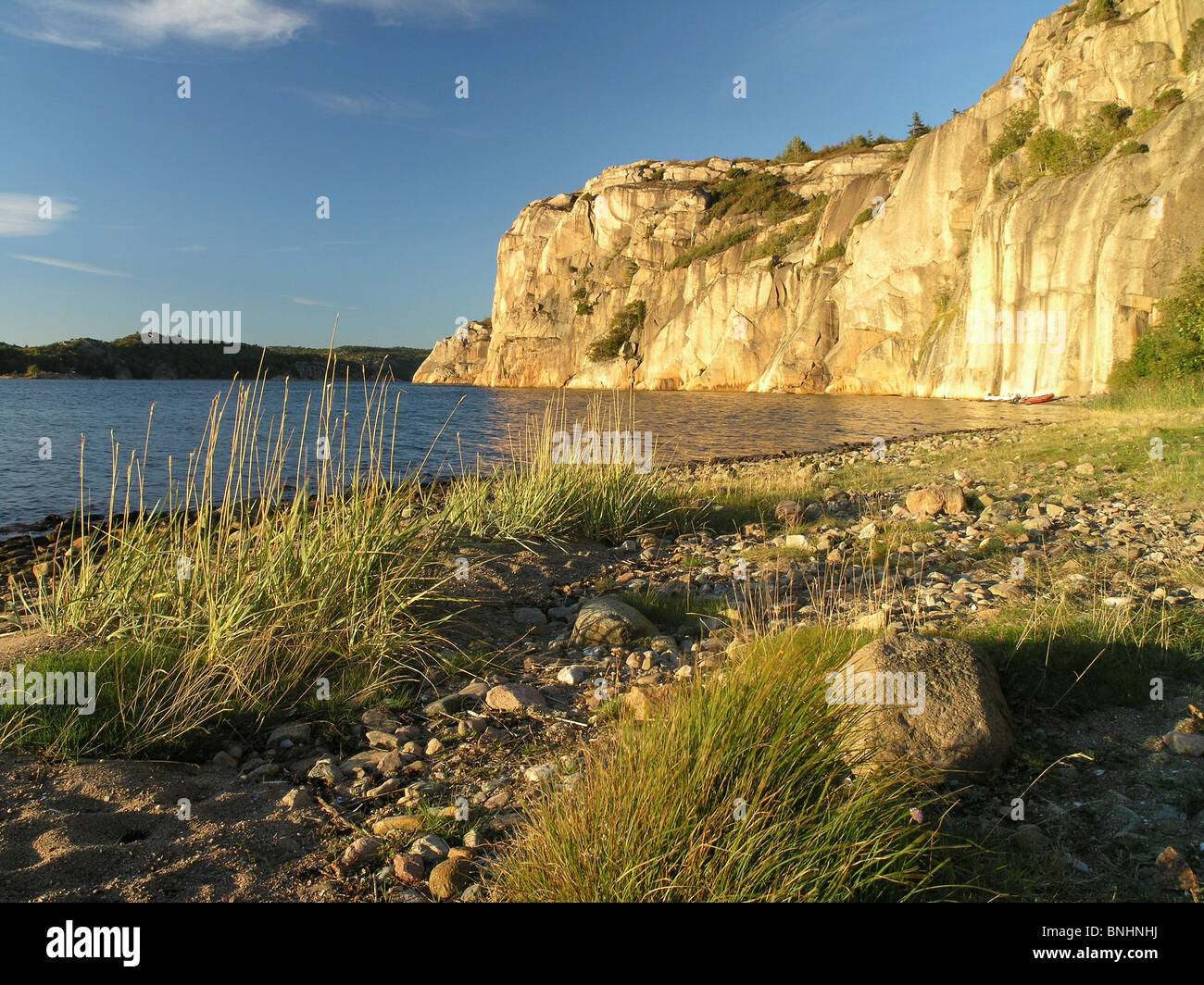 Sweden Abyfjorden Bohuslän province landscape nature cliff cliffs rock ...