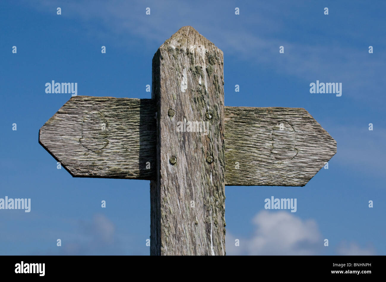 Signpost on the Pembrokeshire coast path Stock Photo - Alamy