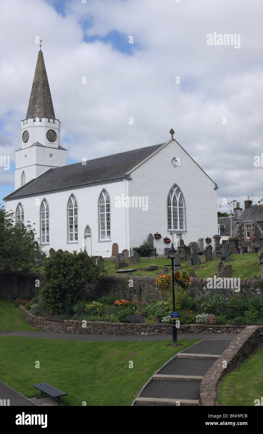 exterior of White church Comrie Scotland July 2010 Stock Photo - Alamy