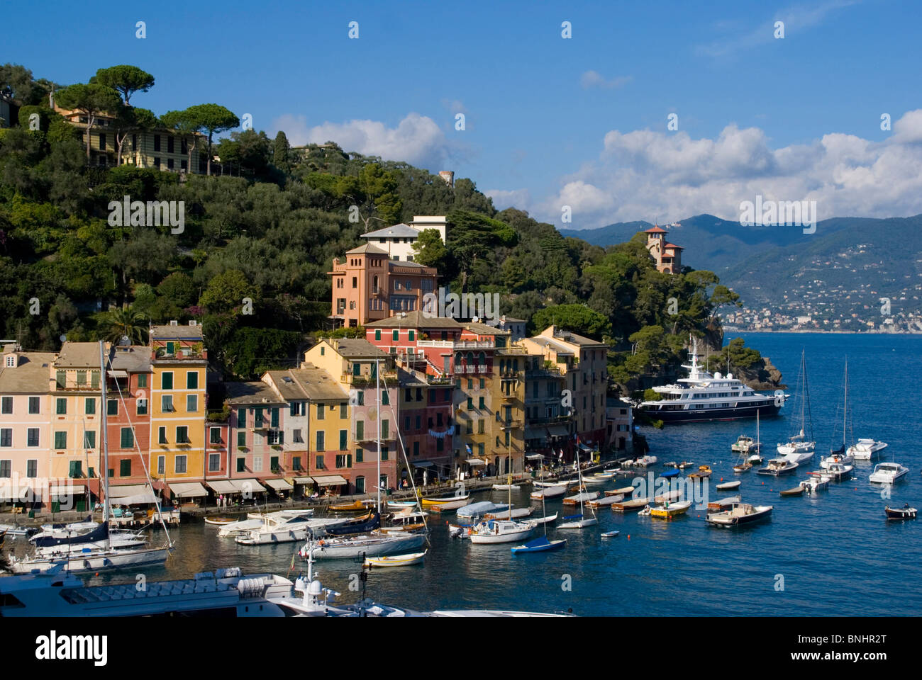 Europe Italy Liguria Portofino Riviera de Levante ligurian dusk ...