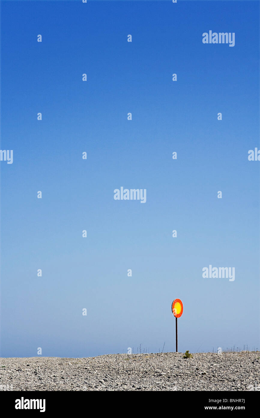 Alone Blue sky Contryside Careful Road sign Sign Sky Traffic sign ...