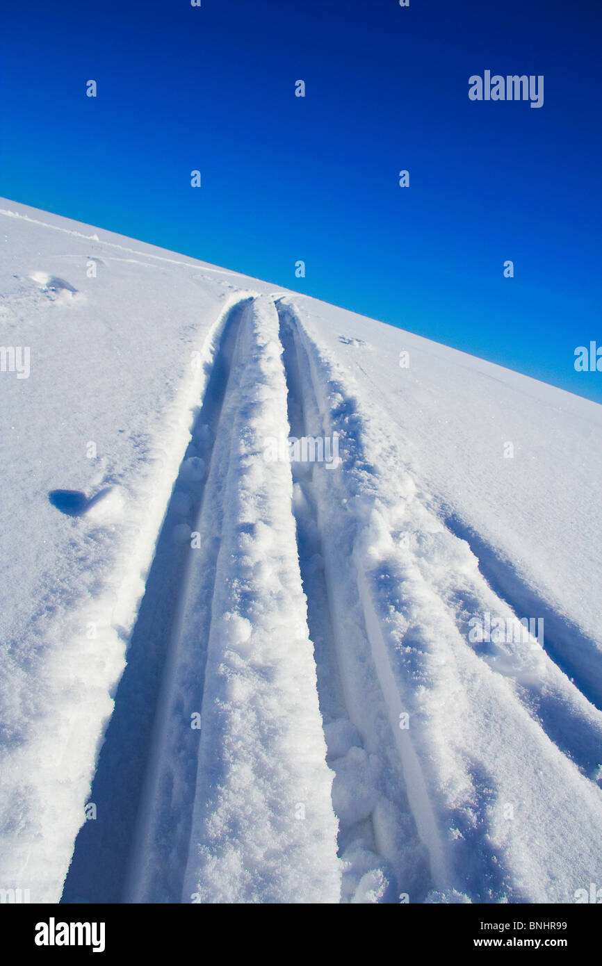 Following Outdoors Outdoor Nobody Ski Skiing Snow Snow-covered Track ...