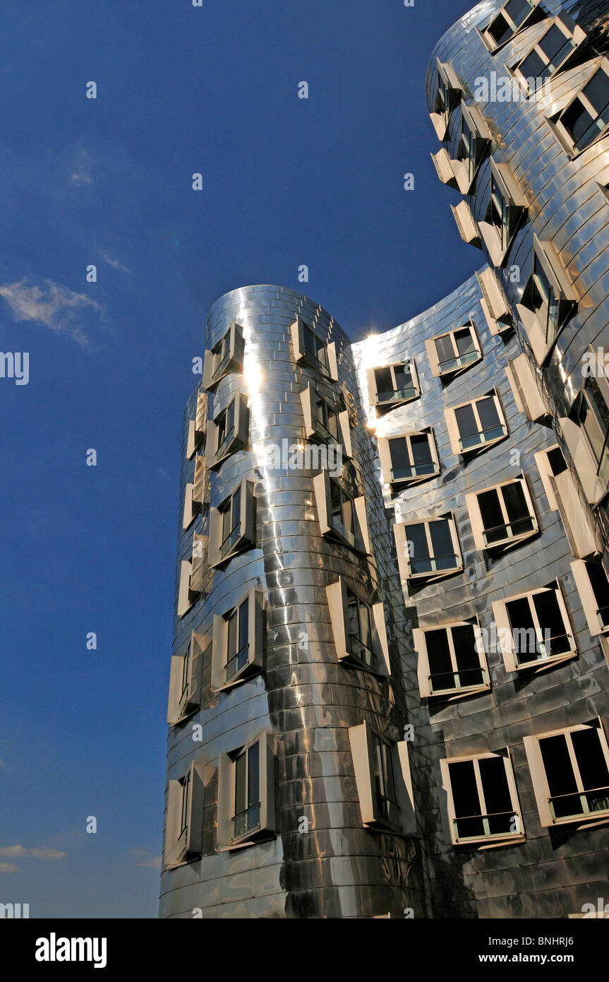 Gehry buildings Düsseldorf city North Rhine-Westphalia Germany Europe ...