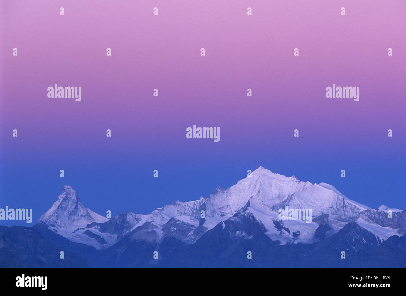 Europe Switzerland Canton of Valais Valais Matterhorn white horn ...