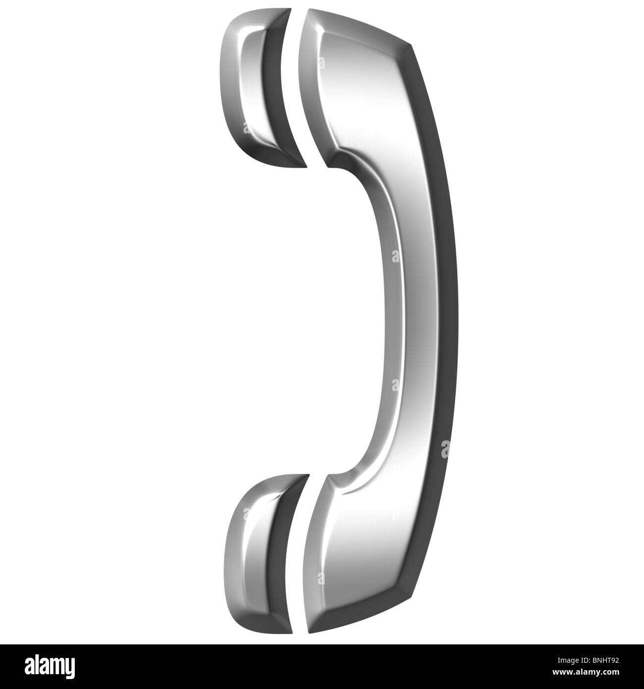 3d silver telephone receiver Stock Photo - Alamy