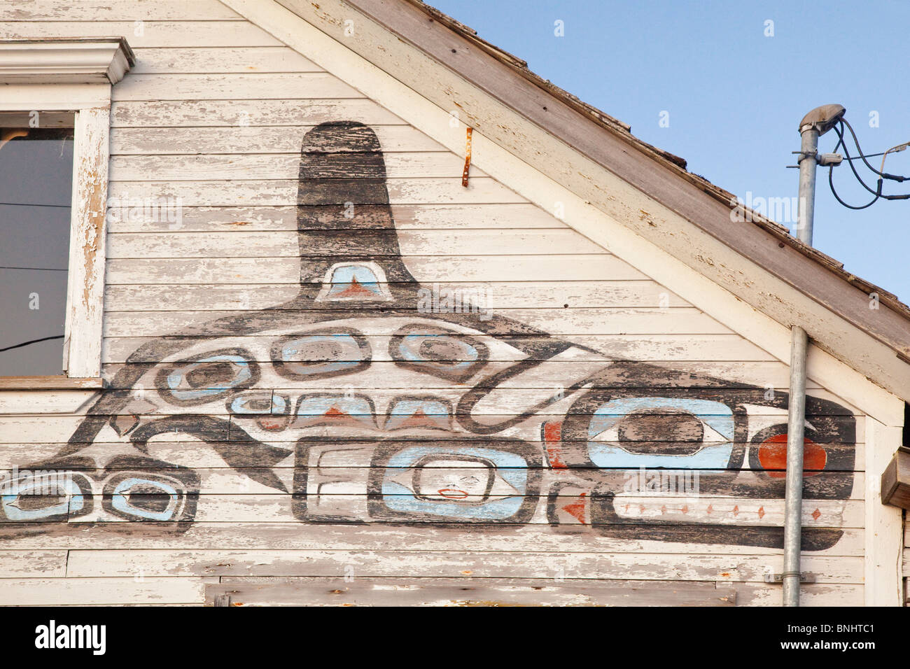 USA Alaska Angoon Native art on house Stock Photo - Alamy