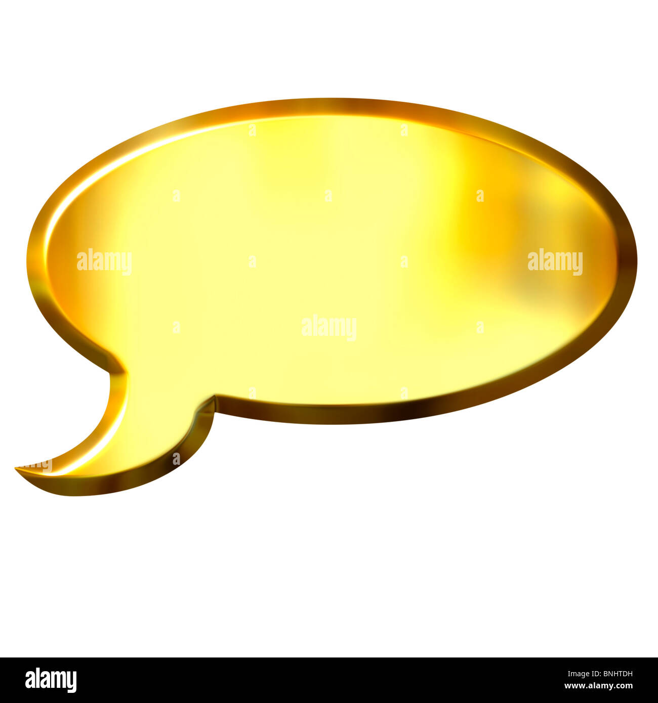 3d golden speech bubble Stock Photo - Alamy