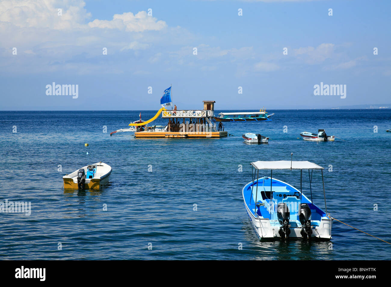 Philippines Asia Mindoro Sabang island bay sea boats ocean Stock Photo ...