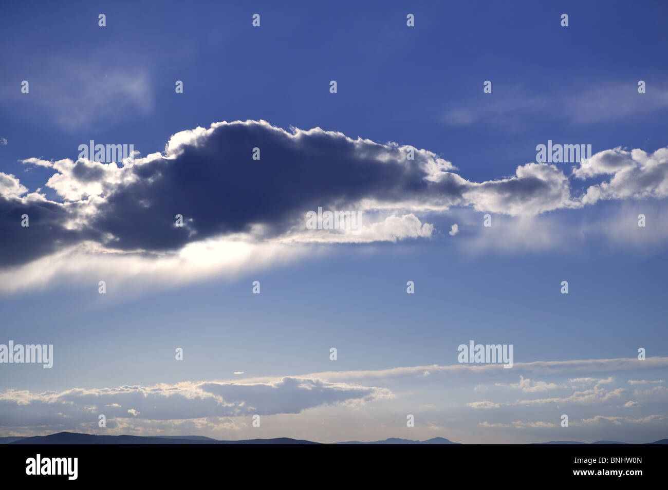 Blue stormy gray clouds sky evening Stock Photo - Alamy