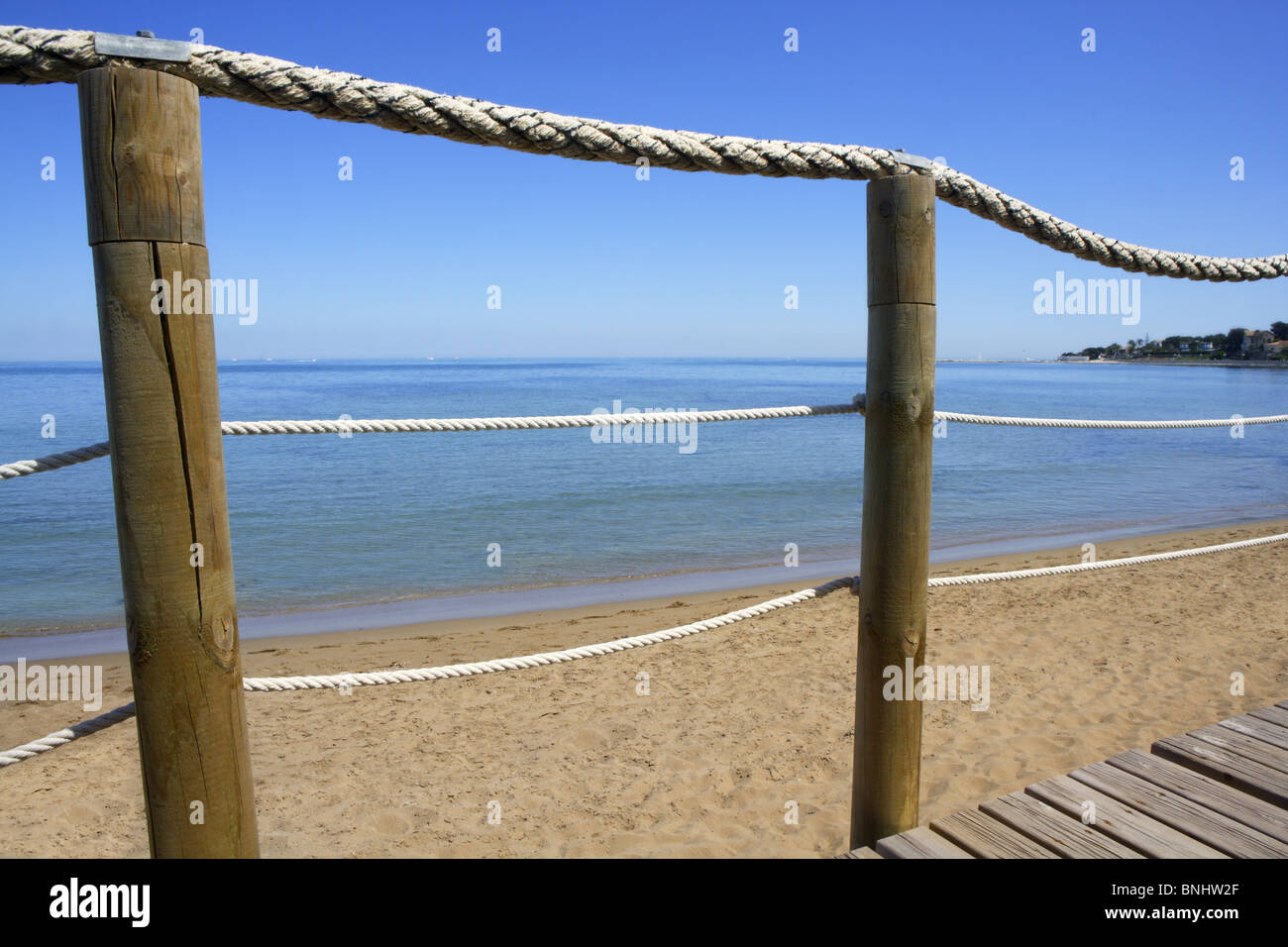 Blue railing fence hi-res stock photography and images - Alamy