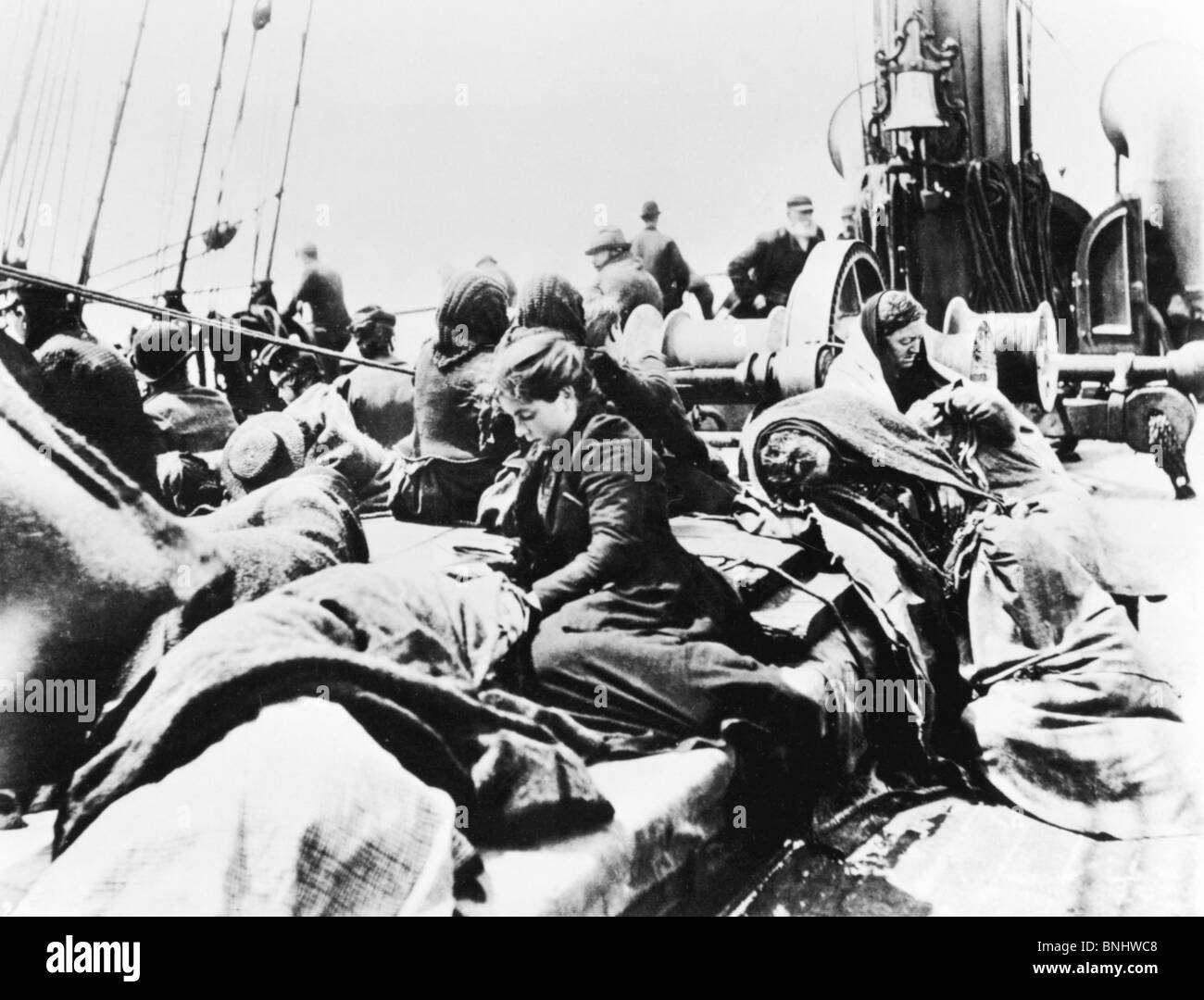 USA emigrants to New York deck ship people about 1910 family families ...