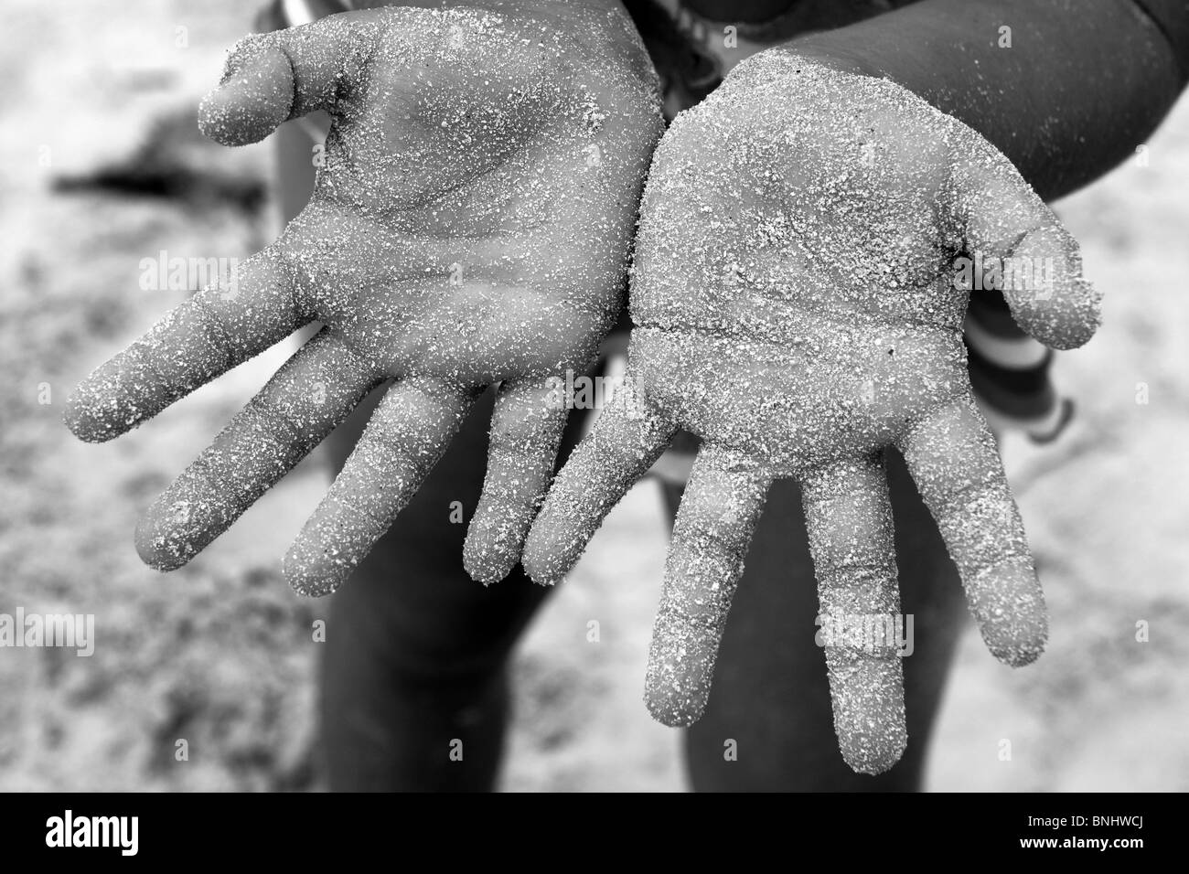 Kid hands open Black and White Stock Photos & Images - Alamy