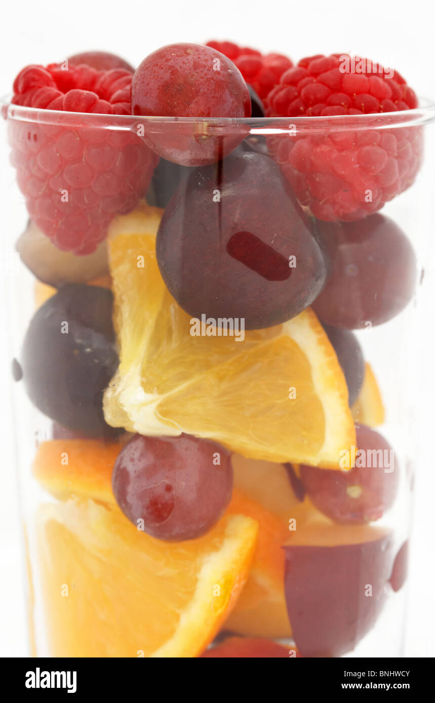 fresh fruit mix in a tall glass Stock Photo - Alamy