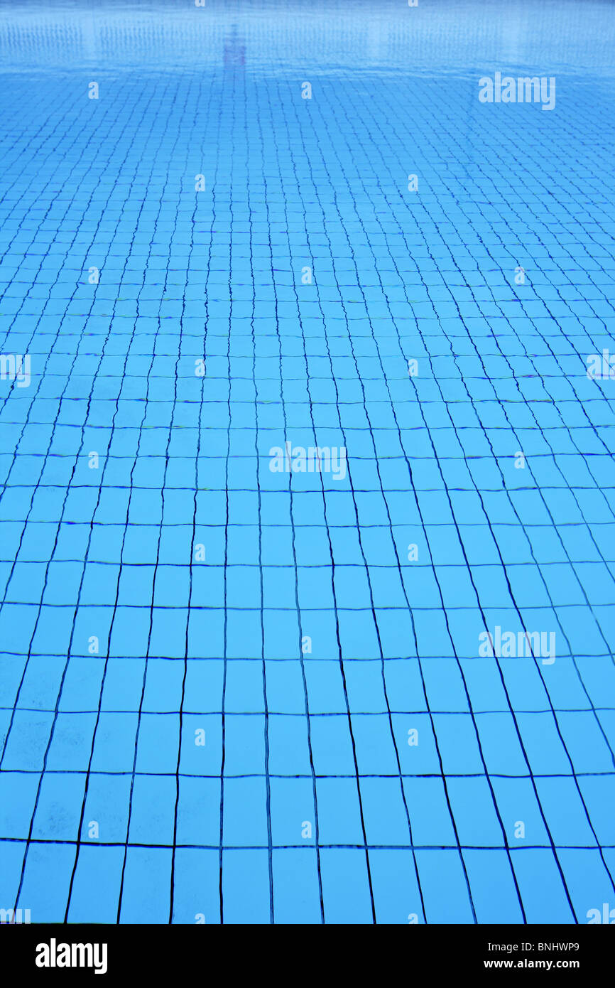 blue tiles pool vertical perspective summer vacation Stock Photo - Alamy