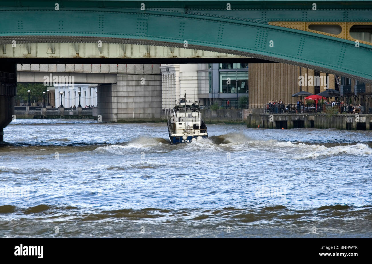 Police launch Gabriel Franks II under power on the River Thames, London ...