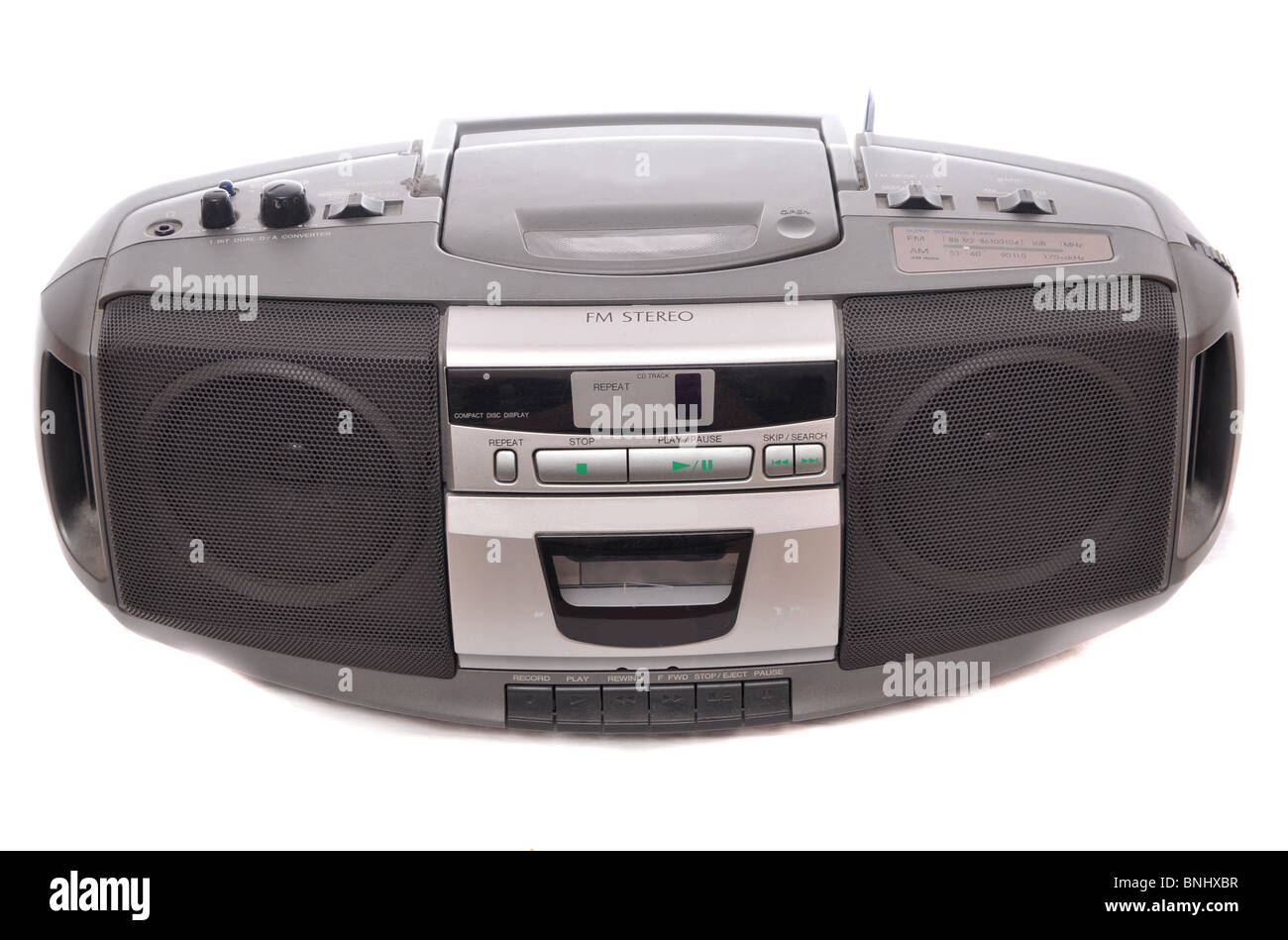 FM Stereo Radio Boom box isolated on white Stock Photo - Alamy