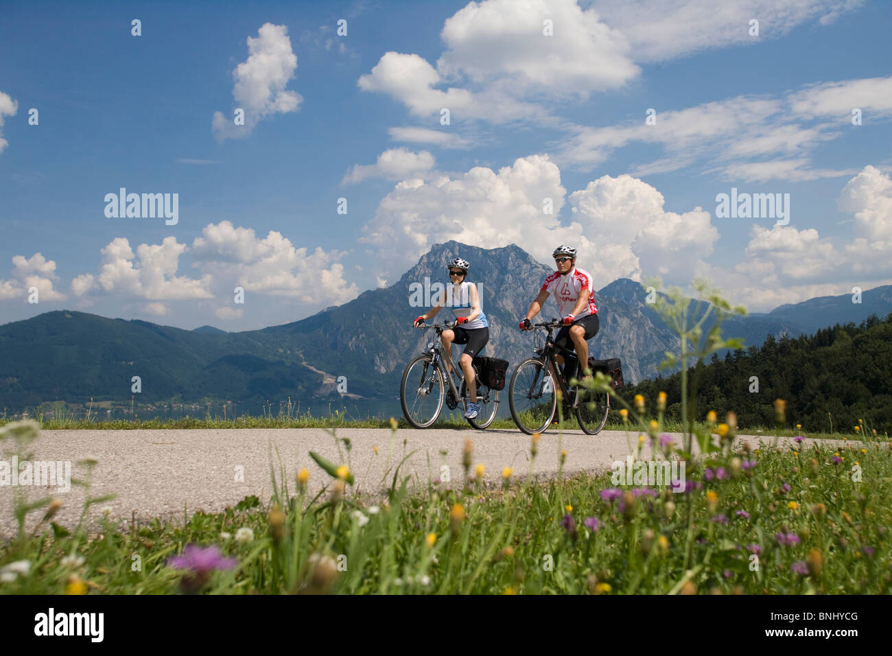 Wheel Bicycle Gmunden Upper Austria Austria summer cycle track way road ...