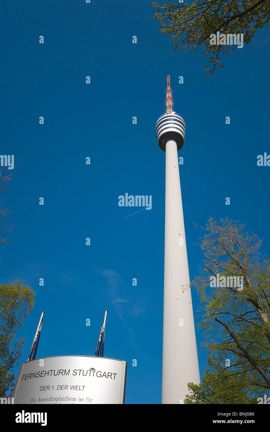 Stuttgart city Germany Baden-Wurttemberg television tower first sign ...