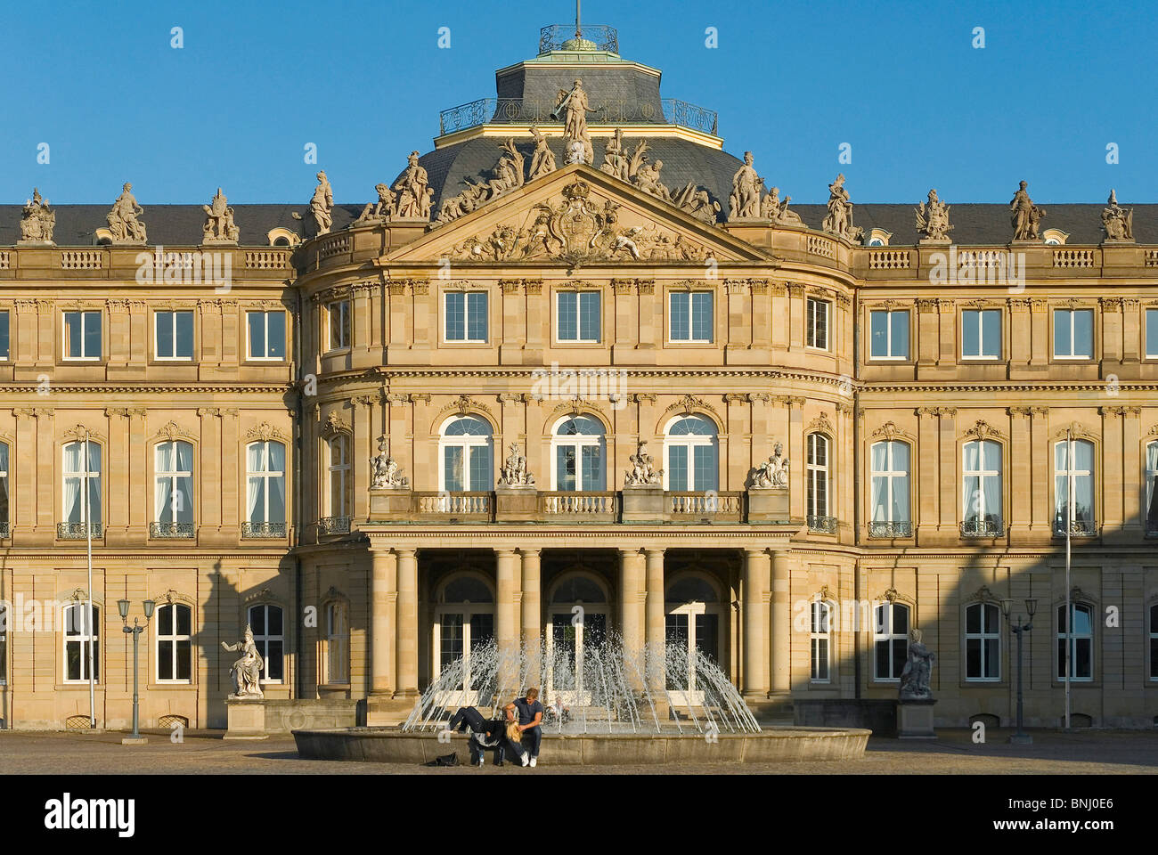 Stuttgart city Germany Baden-Wurttemberg classic castle Schlossplatz ...