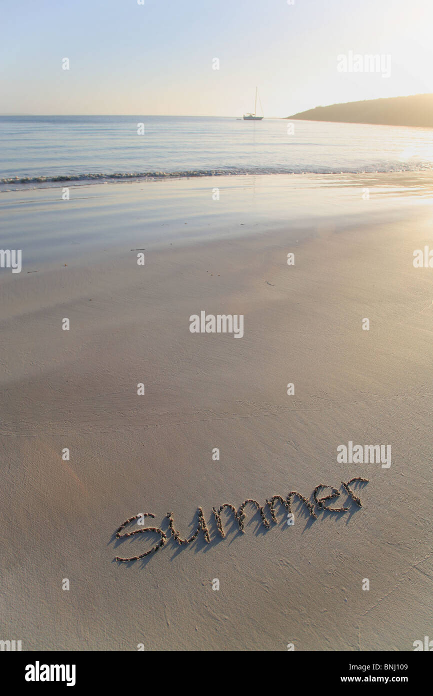 Summer written on beach Stock Photo - Alamy