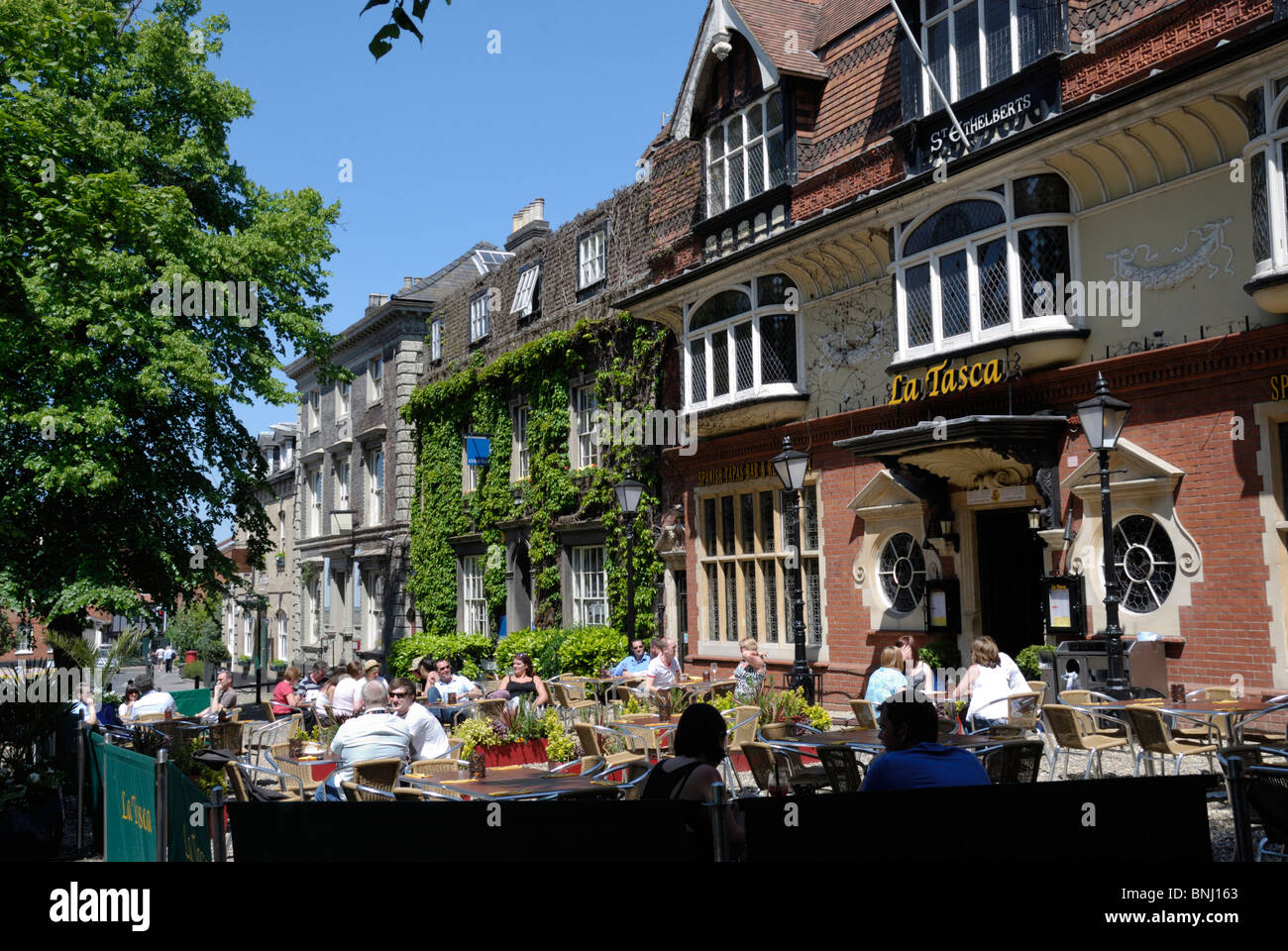 Restaurants in Tombland, Norwich, Norfolk, England Stock Photo - Alamy