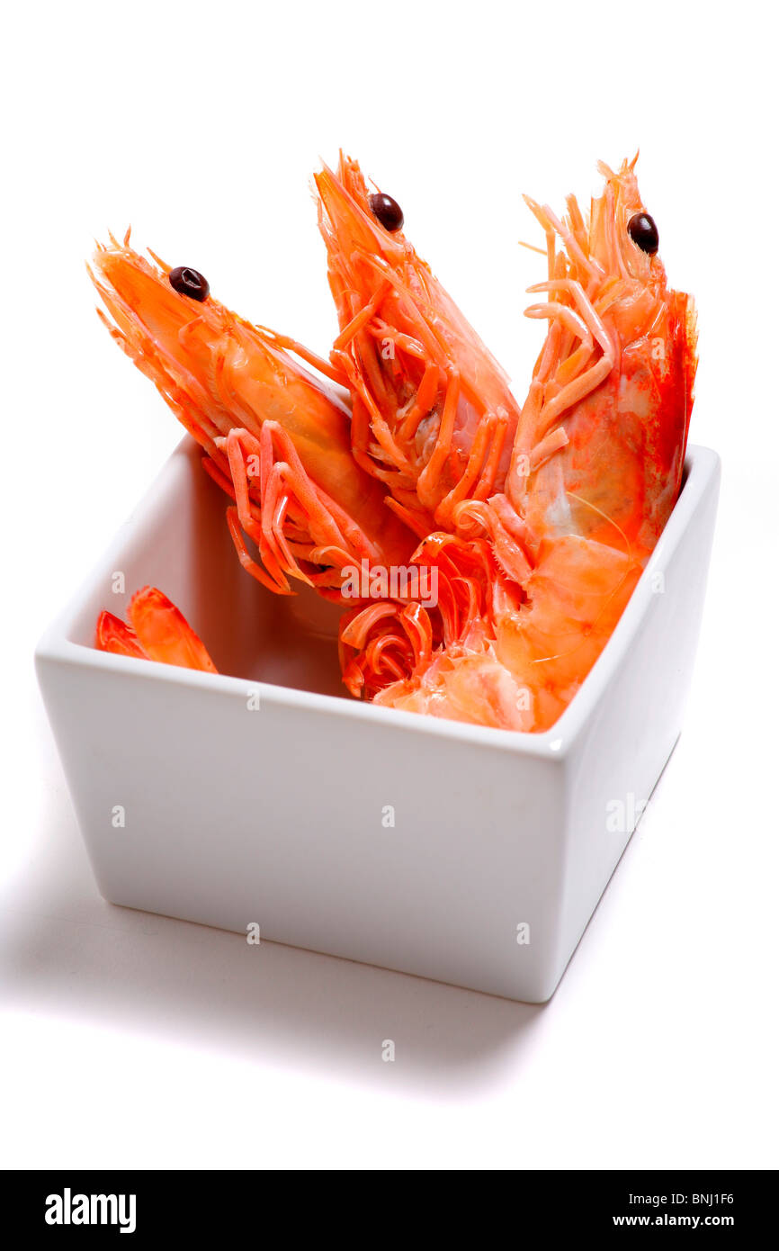 Prawns isolated on a white background Stock Photo - Alamy
