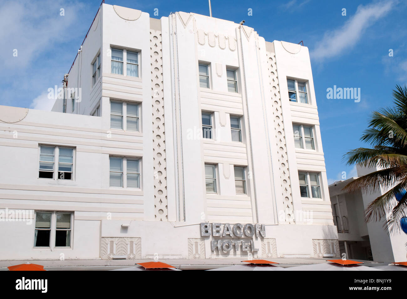 Beacon Hotel on Ocean Drive in South Beach, Miami, Florida USA, one of ...