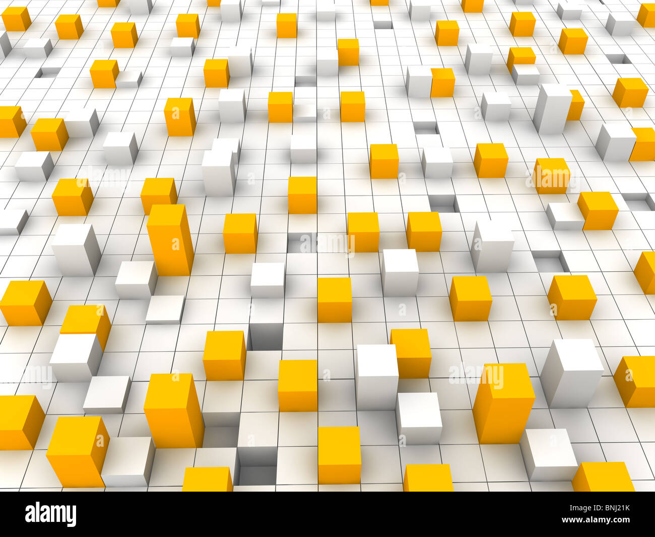 Abstract orange and white blocks background. 3d rendered illustration ...