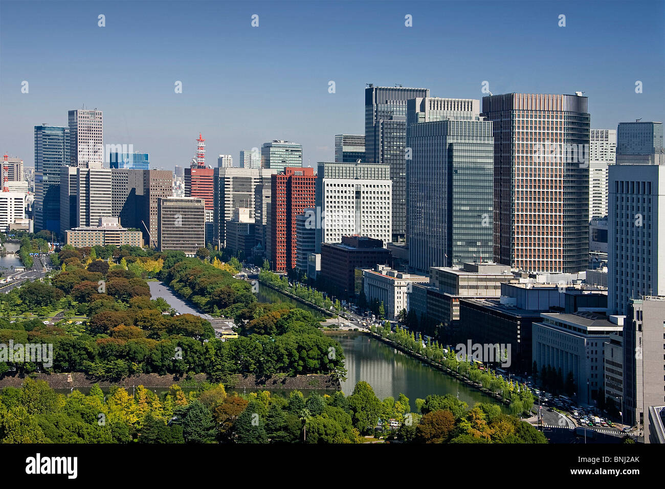 Japan Asia Tokyo city town city Marunouchi District skyscraper high ...