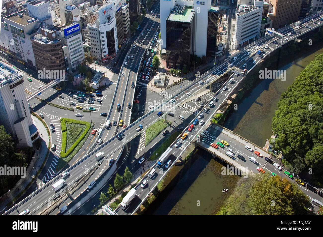 Japan Asia Tokyo city town city Akasaka highway transportation river ...