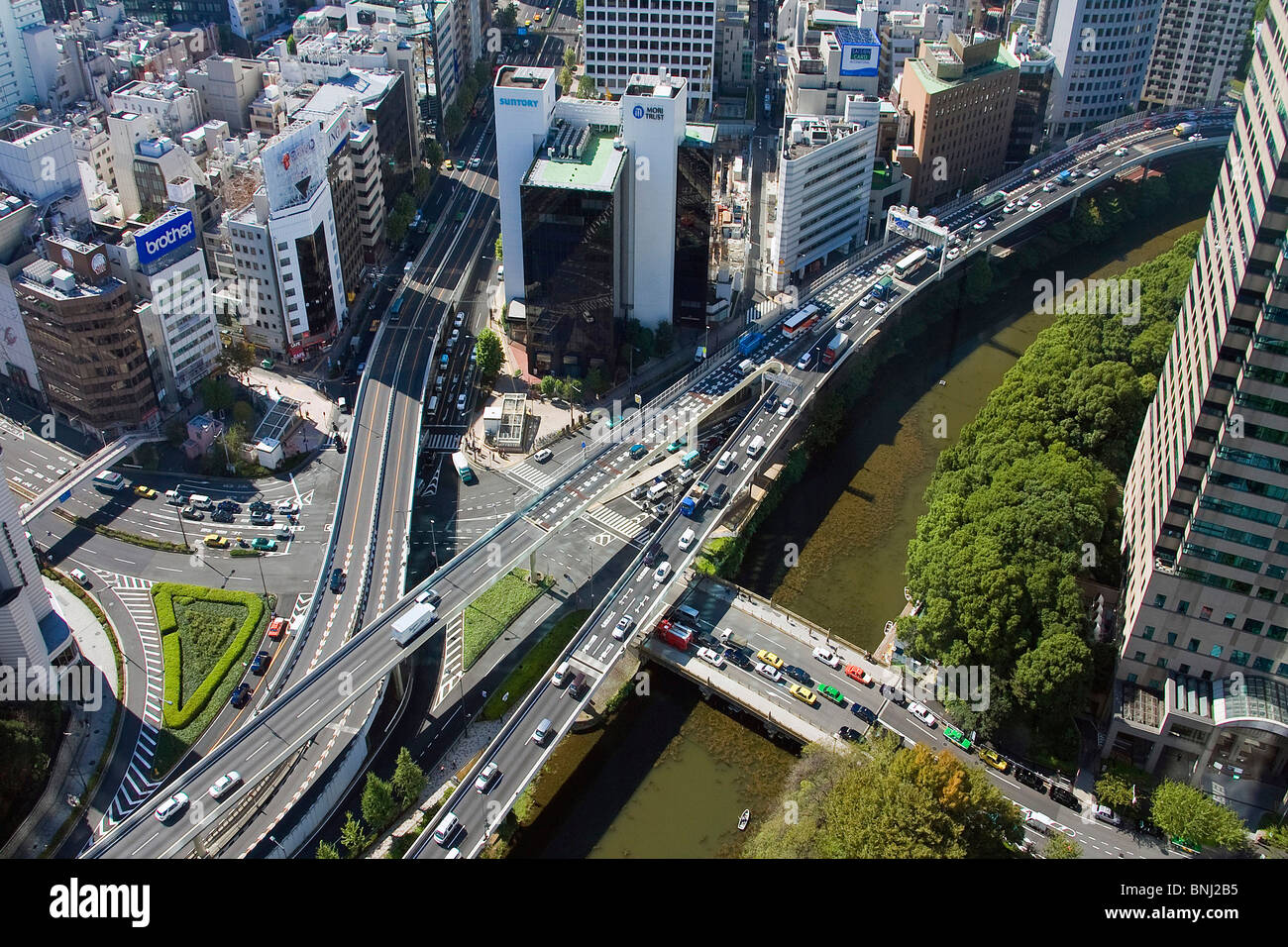 Japan Asia Tokyo city town city Akasaka highway transportation river ...