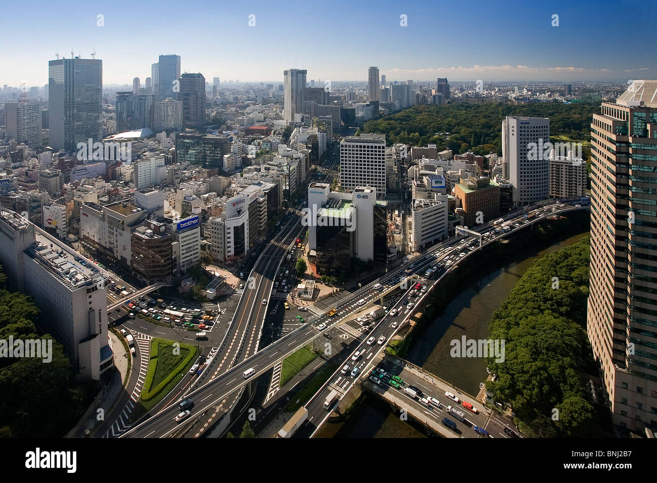 Japan Asia Tokyo city town city Akasaka highway transportation river ...