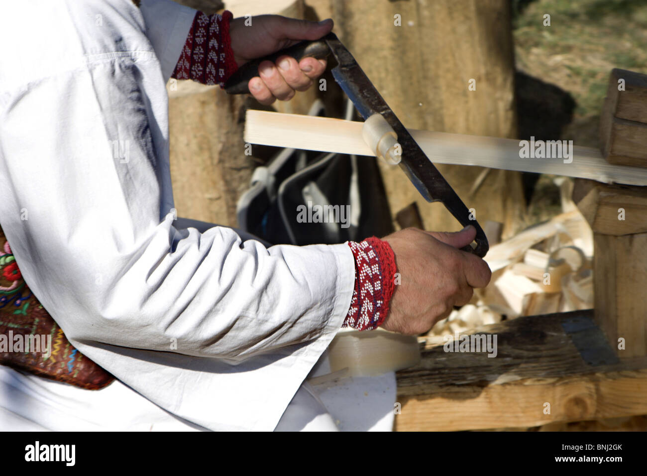 hands of man by the work with the wood Stock Photo - Alamy