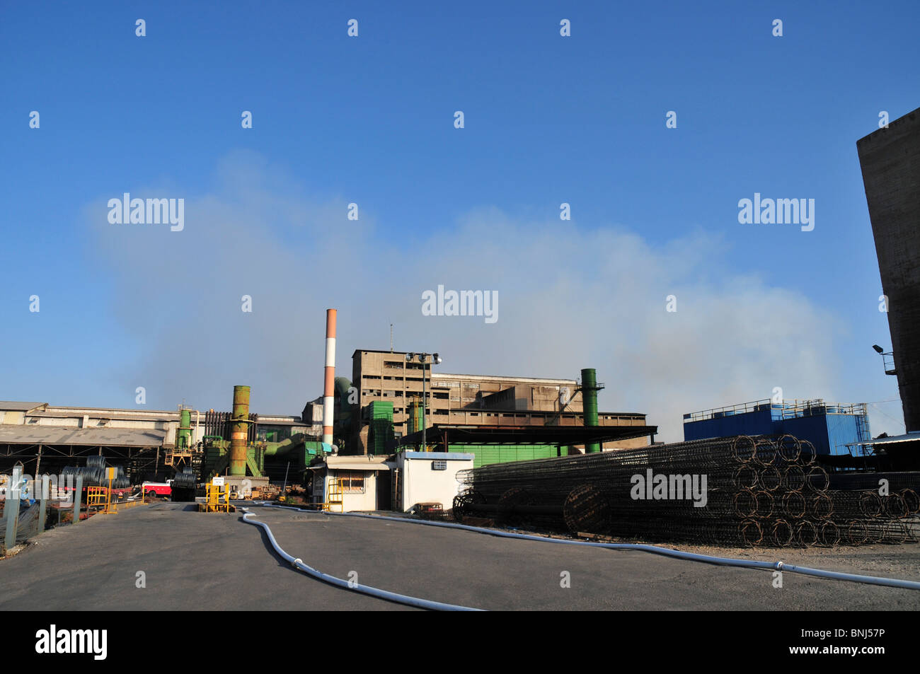 Israel, Haifa Bay Industrial zone, a steel and iron recycling complex ...
