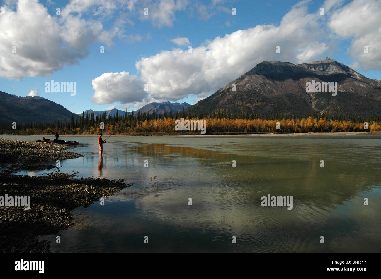 USA fishing wilderness Alatna River river flow gates Arctic national ...