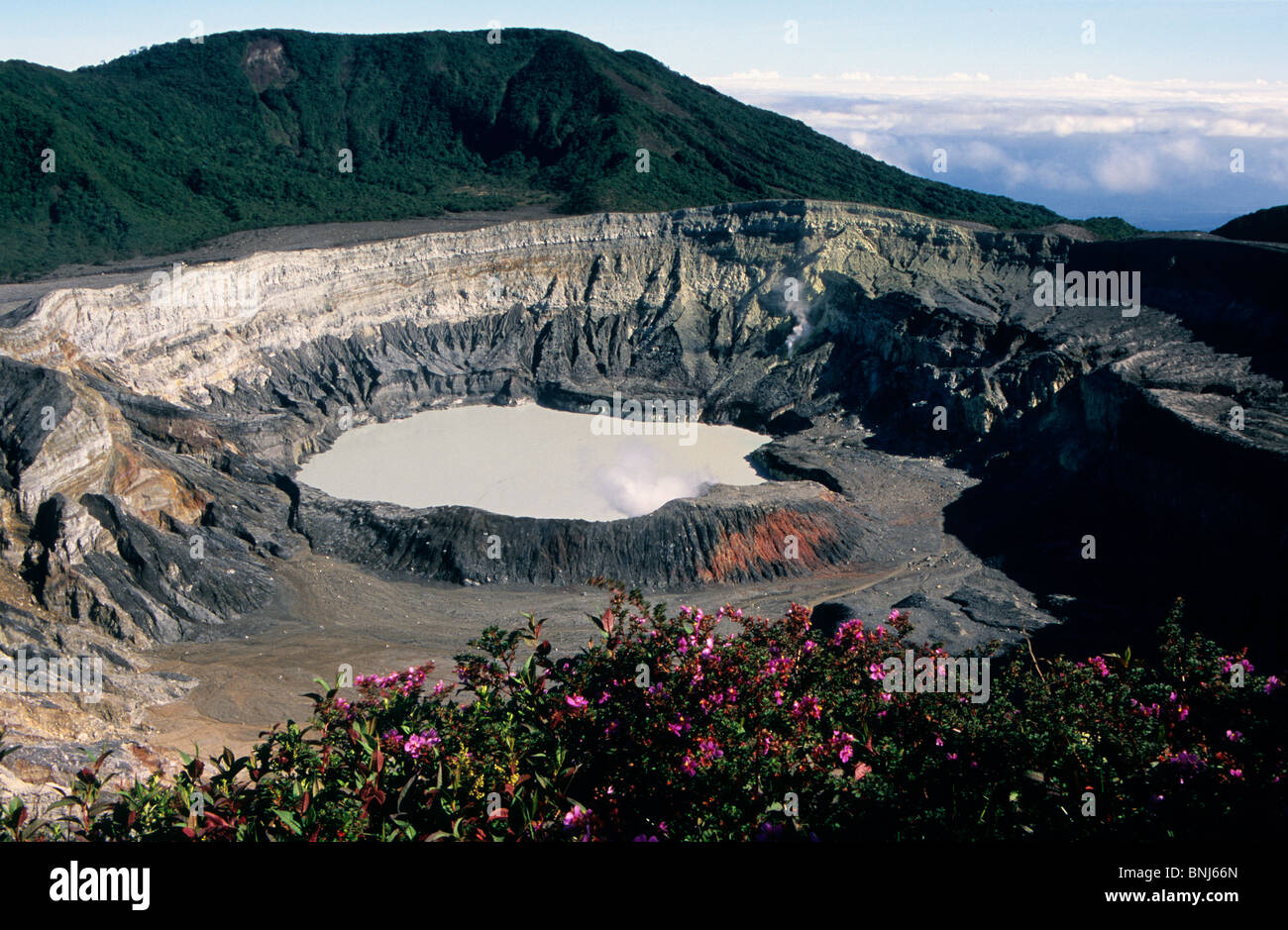 Costa Rica highland volcano crater lake national park Volcan Poas ...