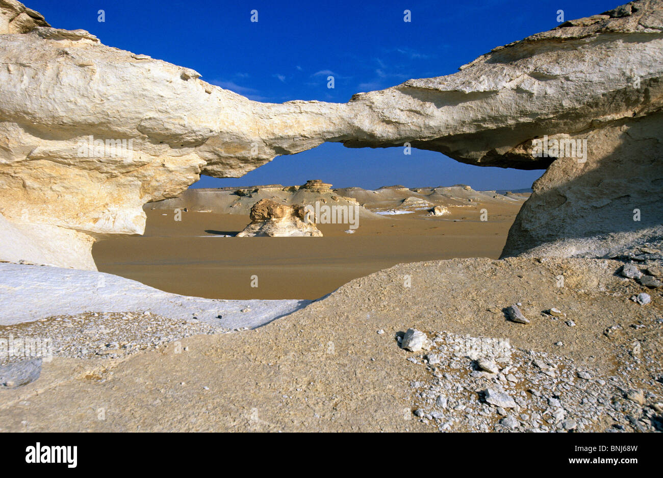 Egypt North Africa desert National park natural arch bow bridge chalk ...