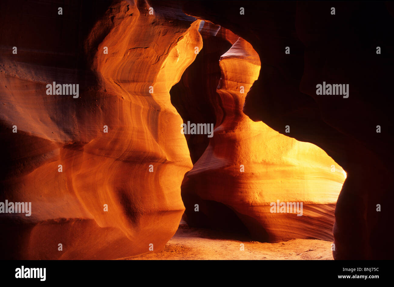 USA Arizona gorge canyon red sandstone shaped rocks rock light Antelope ...