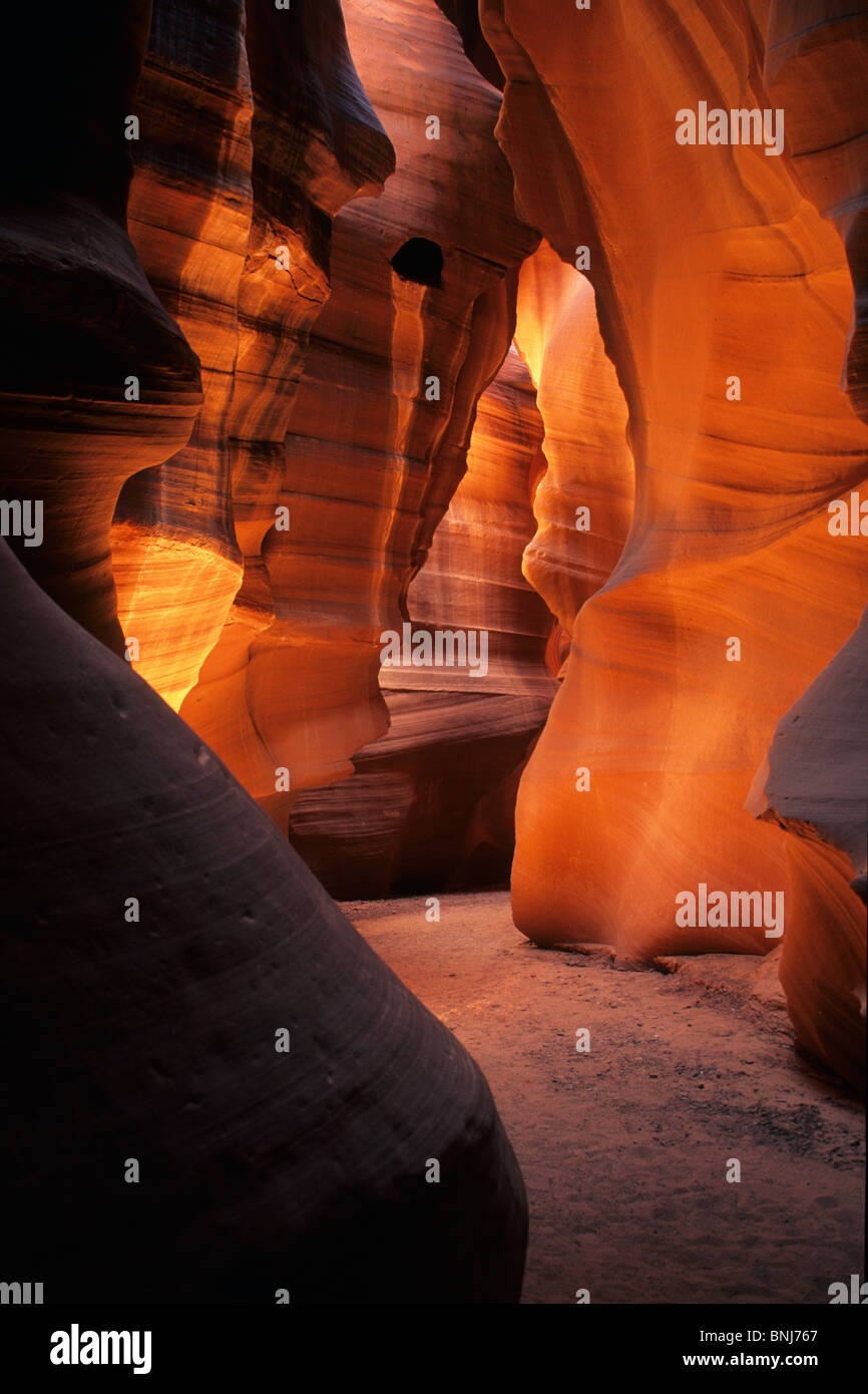 USA Arizona gorge Canyon red sandstone shaped rocks rock light Antelope ...