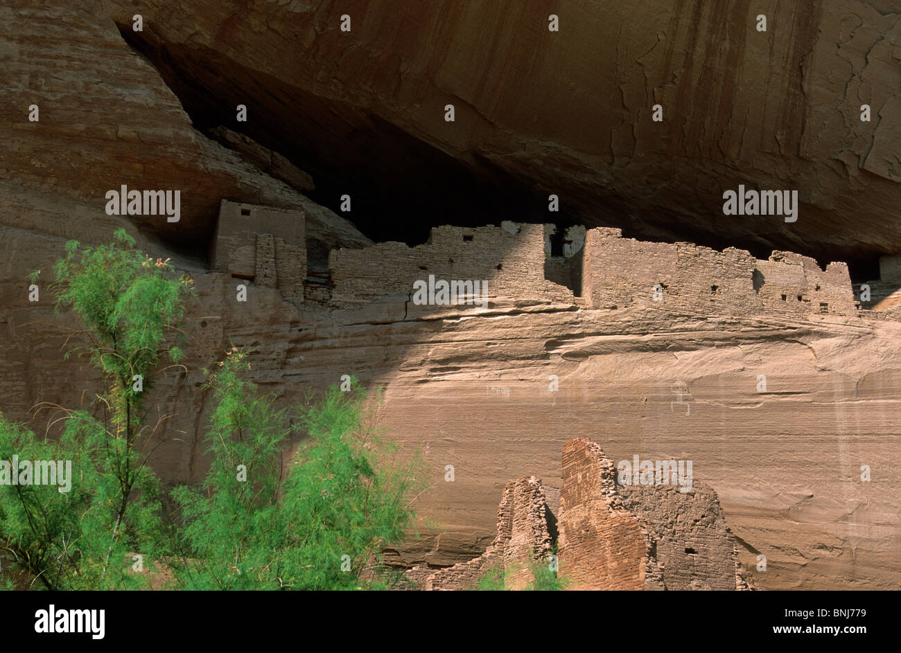 USA Arizona gorge canyon cliff cave rock houses rock dwellings Indians ...