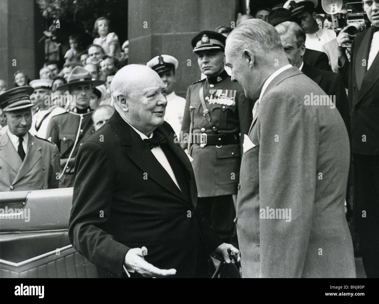 SIR WINSTON CHURCHILL on the steps the Parliament building in Ottawa ...