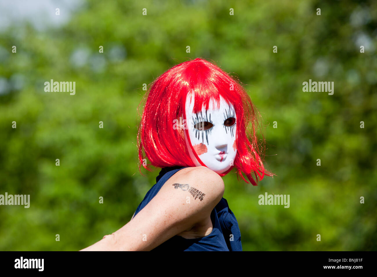 A female dancer / mime artist at a summer music festival Stock Photo ...
