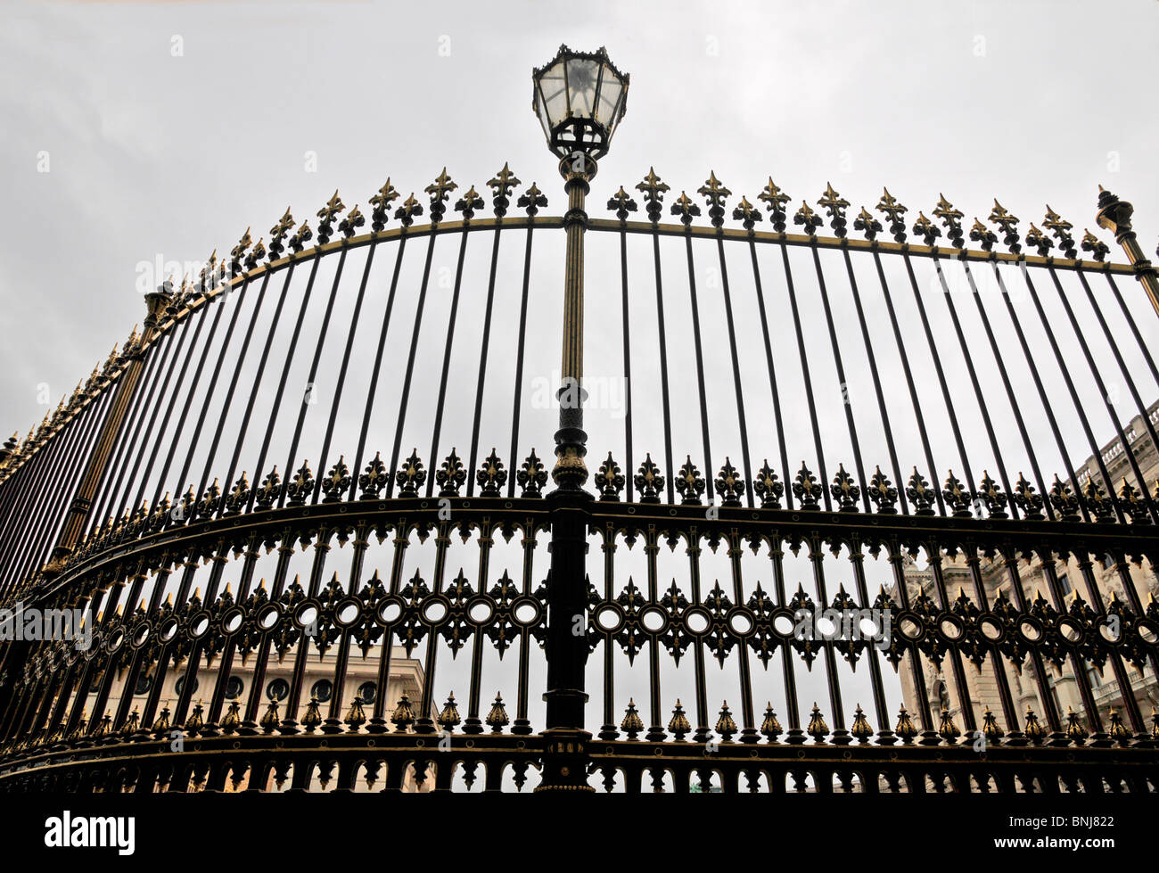 Lamp and decorative iron grille fence at Hofburg ,Vienna,Austria,Europe ...