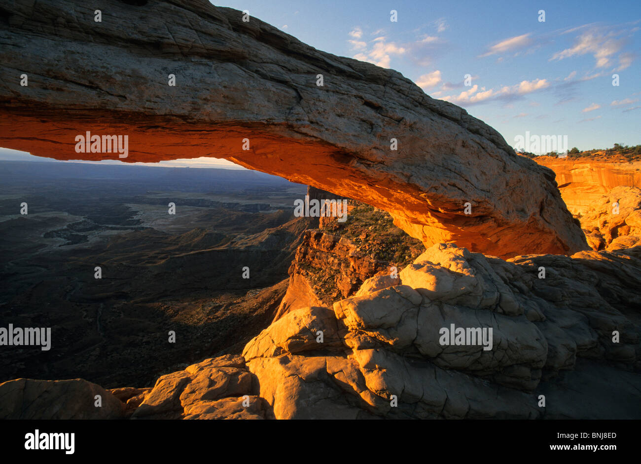 USA Utah Canyonlands national park rock arch natural arch Arch morning ...