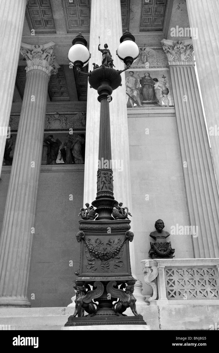 Street light street lamp lamp post architecture Black and White Stock ...