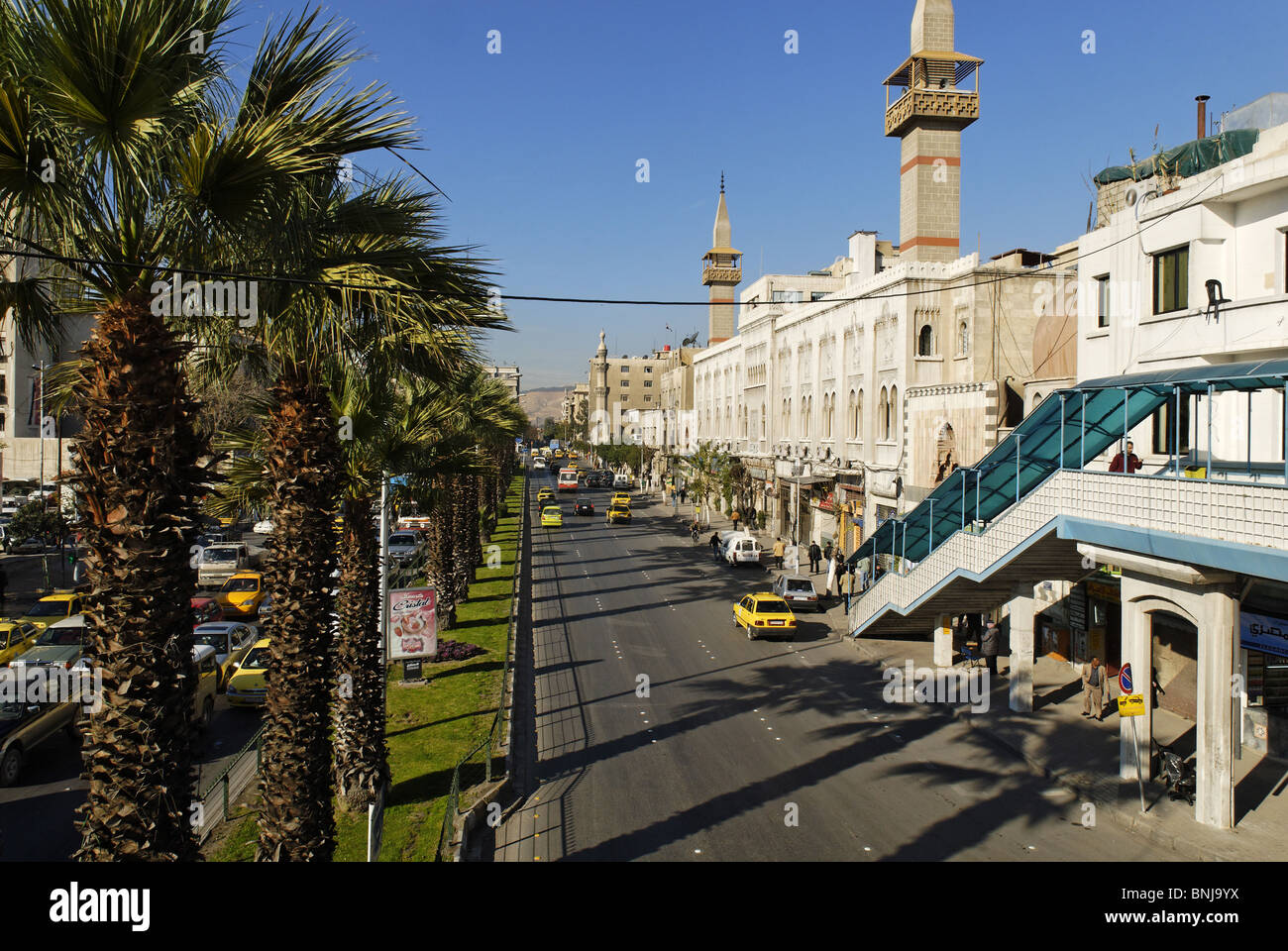 Street scene Damascus Syria Arabia Middle East avenue Old Town Arabic ...