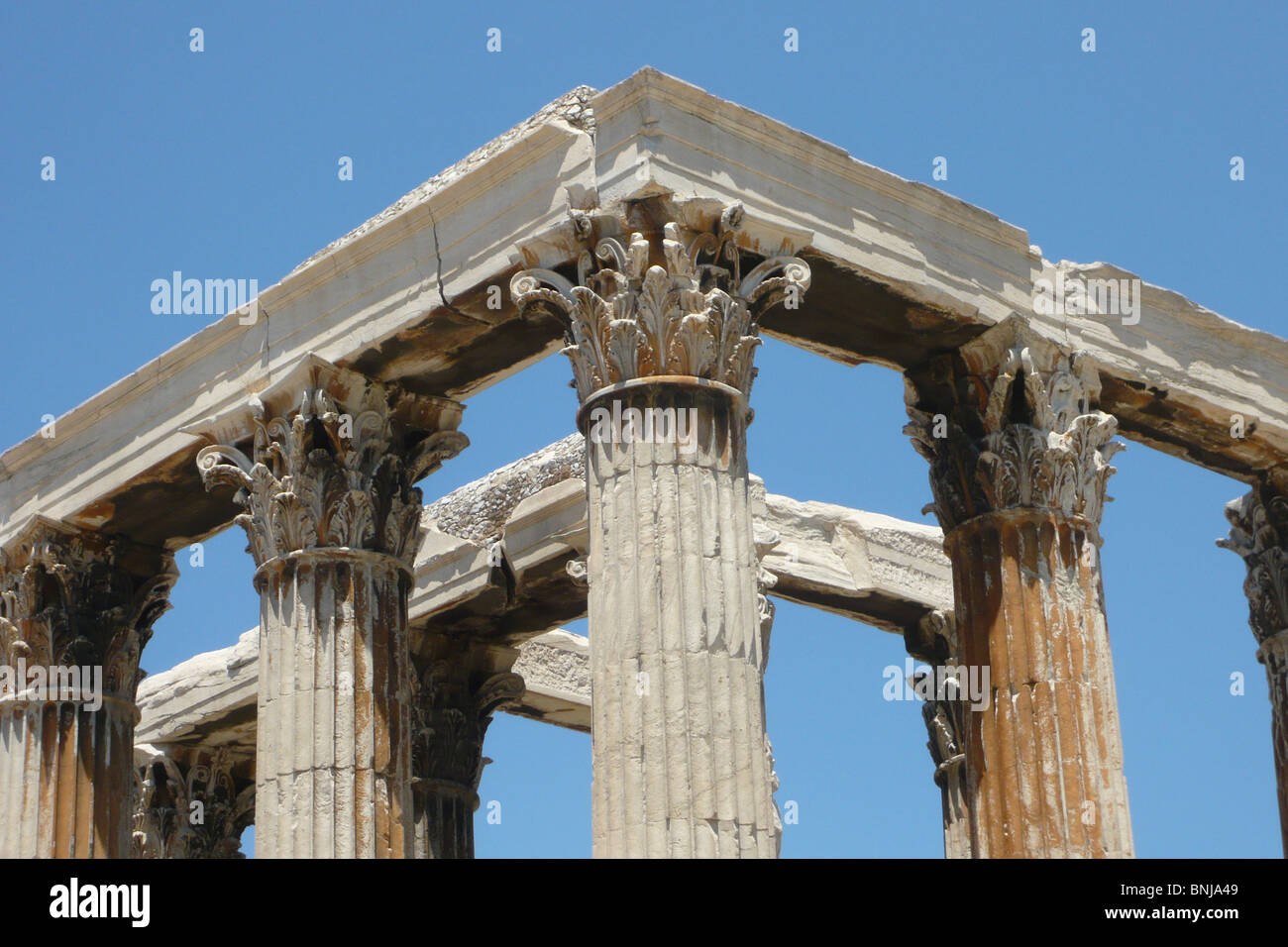 Greece Athens city antiquity columns Temple of Olympian Zeus Olympieion ...