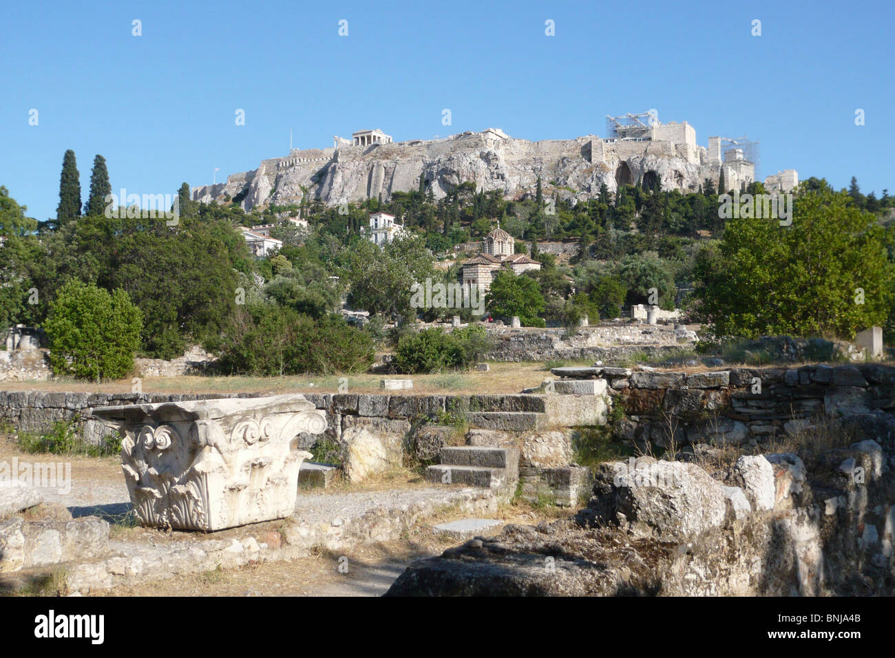 Greece Athens city Acropolis ancient historic ruin ruins Stock Photo ...