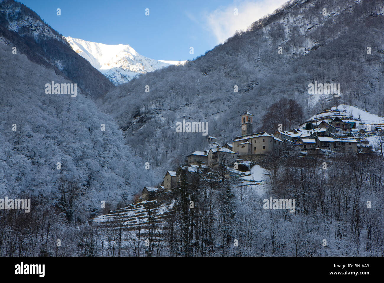 Corippo Switzerland Canton of Ticino valley of Verzasca village houses ...
